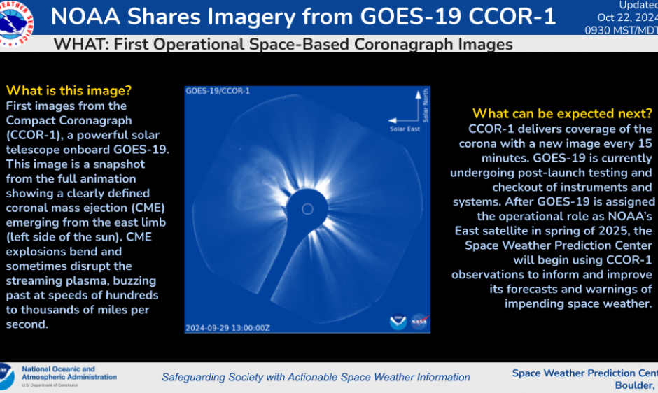 NOAA Shares Imagery from GOES-19 CCOR-1 | NOAA / NWS Space Weather ... NOAA Shares Imagery from GOES-19 CCOR-1 | NOAA / NWS Space Weather ...